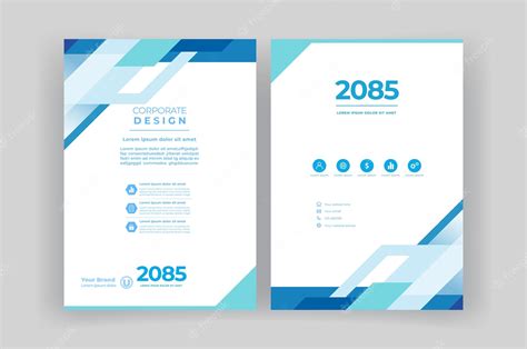 브로셔 연례 보고서 잡지 기업 프레젠테이션 전단지 레이아웃에 대한 책 표지 템플릿 프리미엄 벡터