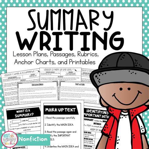 Nonfiction Summary Reading Response Writing Unit Not So Wimpy Teacher