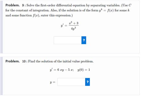 solved problem 9 solve the first order differential