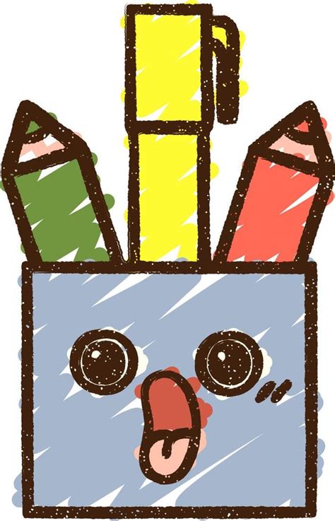 Art Supplies Chalk Drawing 9707011 Vector Art At Vecteezy