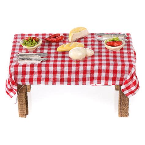 Gedeckter Tisch Mit Diversen Spei En X X Cm F R Neapolitanische Krippe Online Verkauf Ber