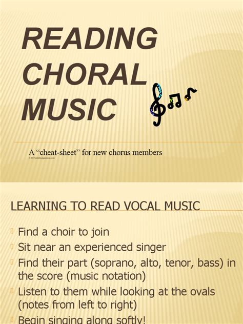 Reading Choral Music A Cheat Sheet For New Chorus Members Pdf