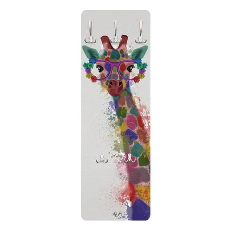 Bilderdepot24 Garderobenpaneel Bunt Kinder Kunst Tiere Aquarell