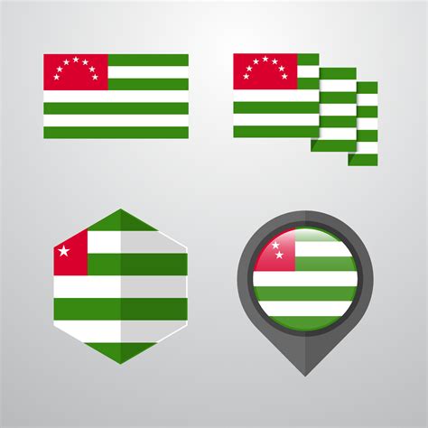Abkhazia Flag Design Set Vector 14062139 Vector Art At Vecteezy