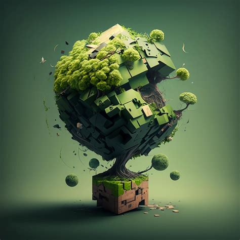 Premium Photo Tree Environment With Block Art