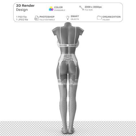 Premium Psd Women Wearing Lingerie Mockup 3d Modeling Psd File