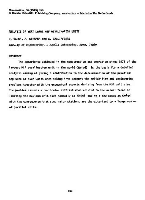 Pdf Analysis Of Very Large Msf Desalination Units Dokumentips