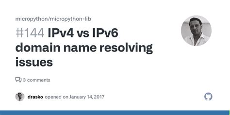 IPv4 Vs IPv6 Domain Name Resolving Issues Issue 144 Micropython Micropython Lib GitHub