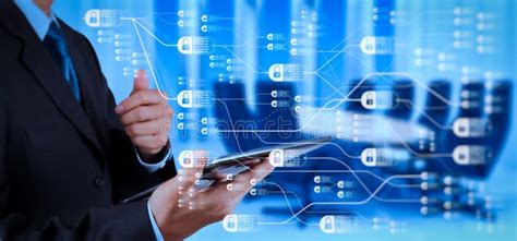 Blockchain Technology Concept With Diagram Of Chain And Encrypted Blocks Stock Image Image Of