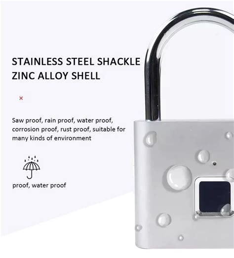 USB Rechargeable Biometric Smart Keyless Zinc Alloy Lock Fingerprint Identification Padlock With