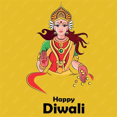 Premium Vector Colour Illustration Of Goddess Lakshmi Vector Art