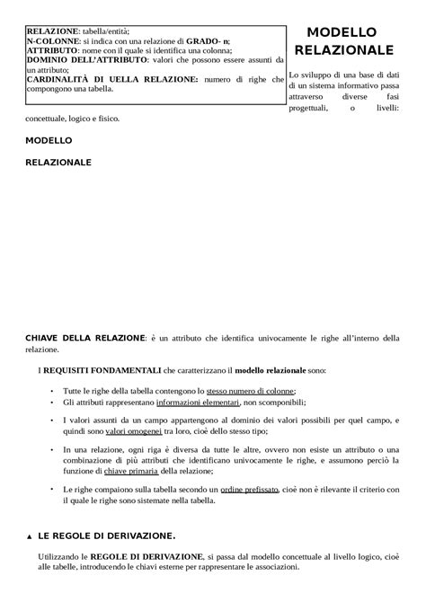 appunti di informatica relativo al modello relazionale access
