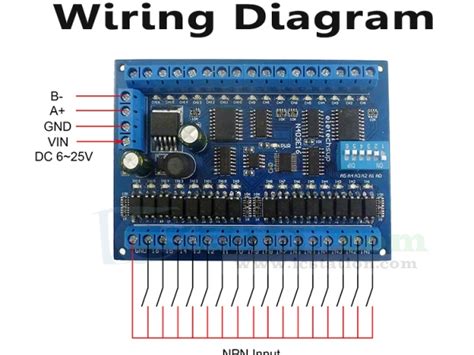 Dc 12v 24v Modbus Rtu Relay Controller 16ch Programmable Switch