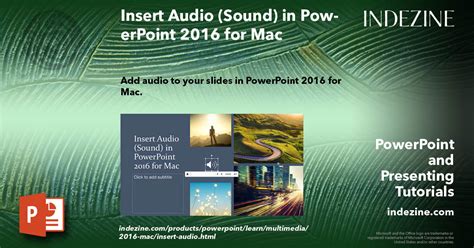 Insert Audio Sound In PowerPoint 2016 For Mac