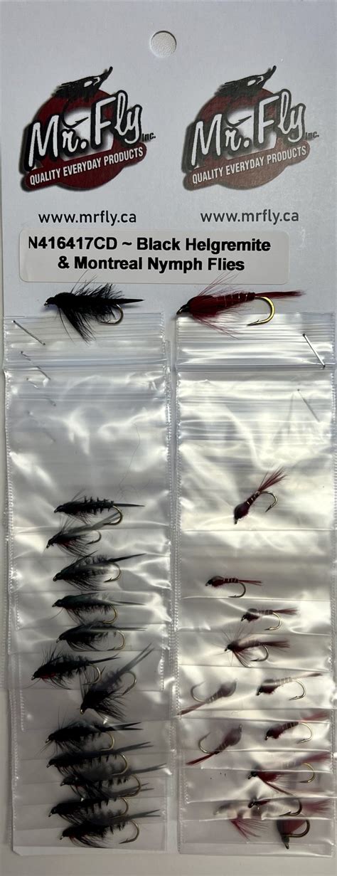 Black Hellgrammite And Montreal Nymph Mr Fly