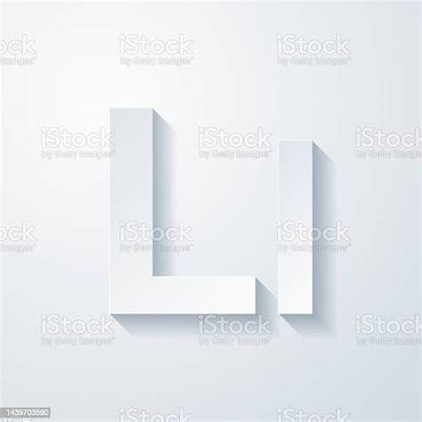 Lettre L Majuscules Et Minuscules Icône Avec Effet De Découpage De