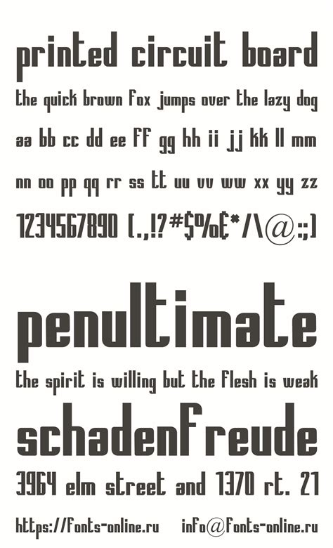 Printed Circuit Board Font