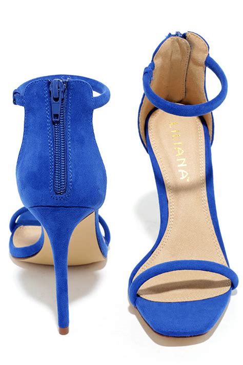 Sexy Blue Heels Vegan Suede Heels Single Sole Heels 2800 Lulus