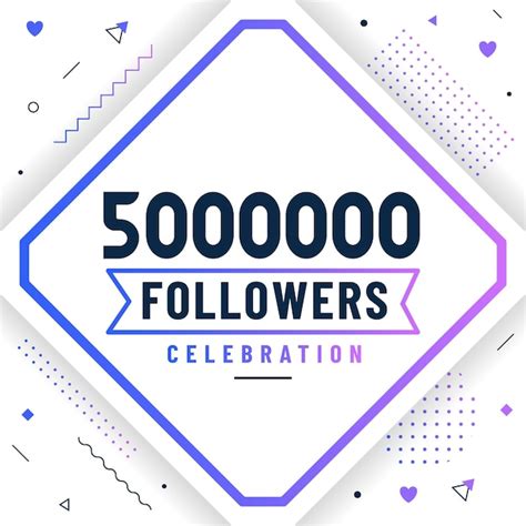 Premium Vector Thank You 5000000 Followers 5m Followers Celebration
