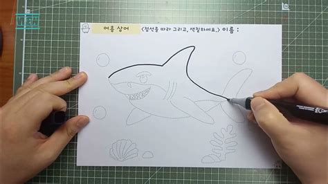 회상학습 인지프로그램 138 어흥상어 점선긋기 인지활동 두뇌운동 치매예방 인지활동 Youtube