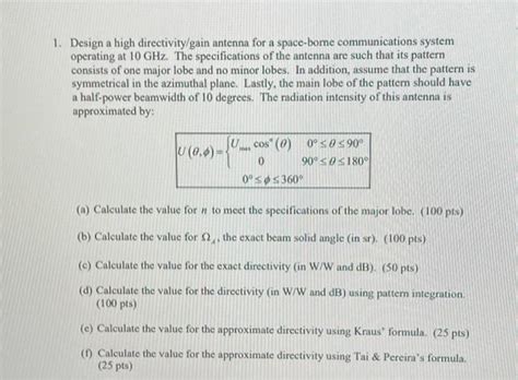 Solved Design A High Directivitygain Antenna For A