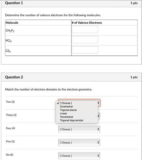 Determine The Number Of Valence Electrons For The Following Molecules Molecule Of Valence