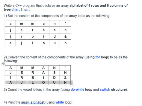 Solved Write A C Program That Declares An Array Alphabet
