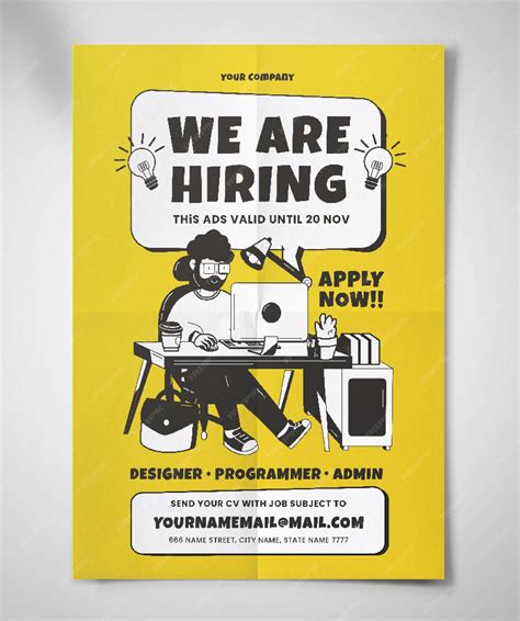 Premium Vector Freelancer Job Remote Hiring Flyer Template