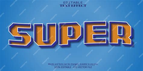 Premium Vector Super Text Effect Editable Cartoon Text Style