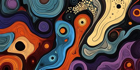 Vibrant Abstract Swirls With Colorful Shapes Blending In A Playful Dance Of Modern Art Creating