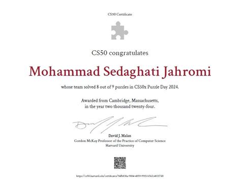 mohammad sedaghati jahromi on linkedin cs50 certificate 2024 harvard
