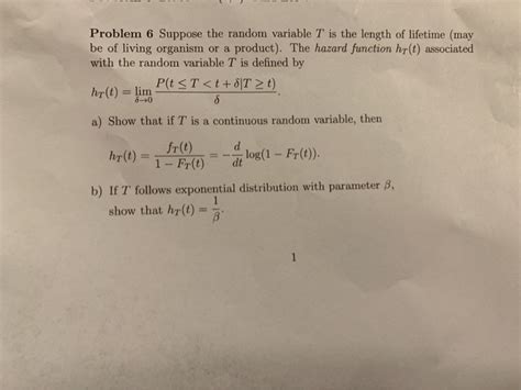 solved ороо 2 шт problem 6 suppose the random variable t