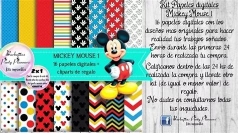 Papeles Fondos Digitales Mickey Mouse Kit Imprimible En Venta En Por