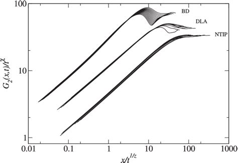Scaling Of The Correlation Functions G2 X T For The Three Models The Download Scientific