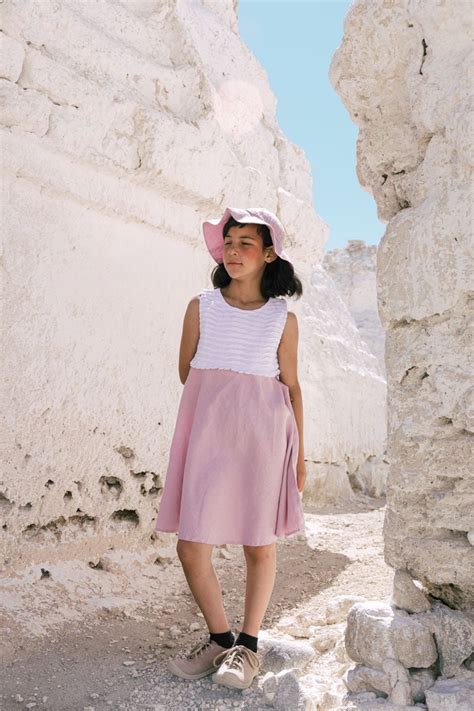 Buy Pleated Yoke Frock Linen Dress For Girls Chi Linen