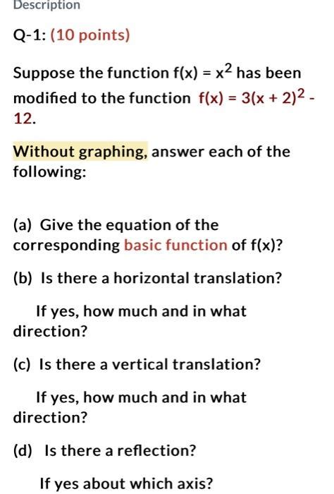 Solved Description Q 1 10 Points Suppose The Function