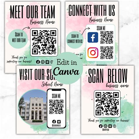 Qr Code Flyer Qr Code Sign Editable Templates Social Media Sign