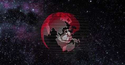 Red Earth Konsep Pemanasan Global Big Data 3d Bumi Kode Biner Seputar