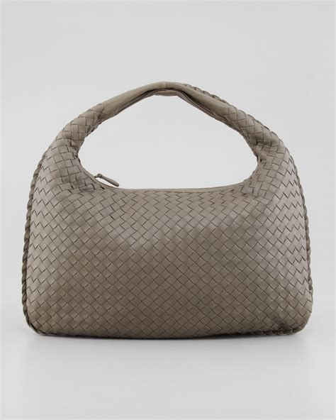 Bottega Veneta Medium Veneta Hobo Bag Medium Gray in Gray (medium gray ...