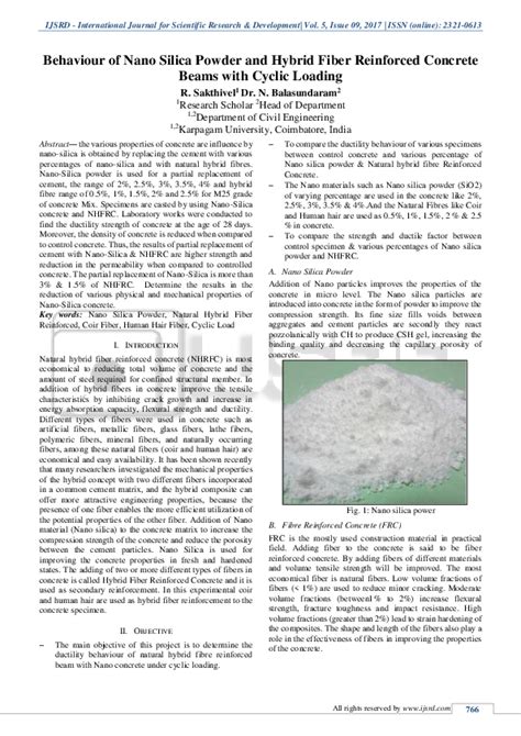 Pdf Behaviour Of Nano Silica Powder And Hybrid Fiber Reinforced Concrete Beams With Cyclic Loading
