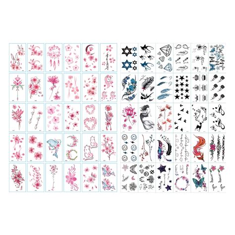 Set 60 Autocolante Pentru Tatuaje Lxnzuhn Multicolor Emagro