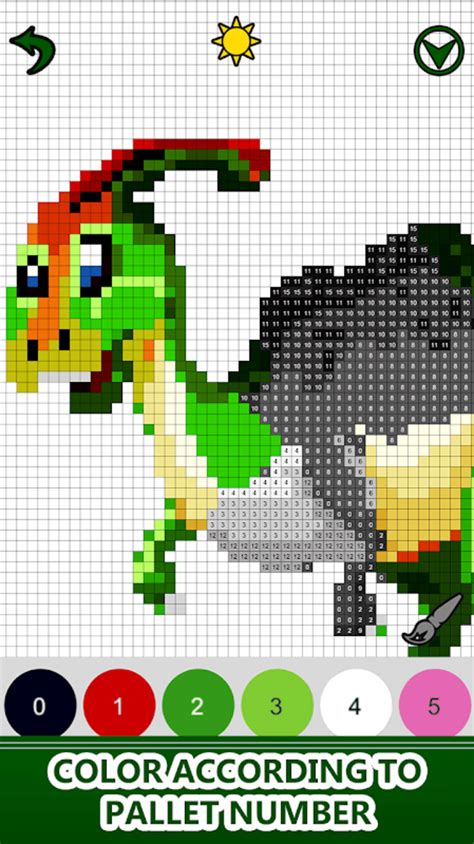 Dinosaurs Color By Number Pixel Art Draw Coloring Apk For Android