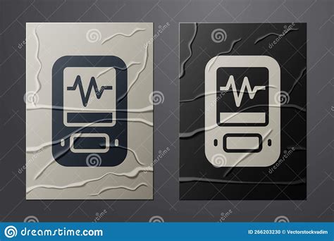 White Seismograph Icon Isolated On Crumpled Paper Background