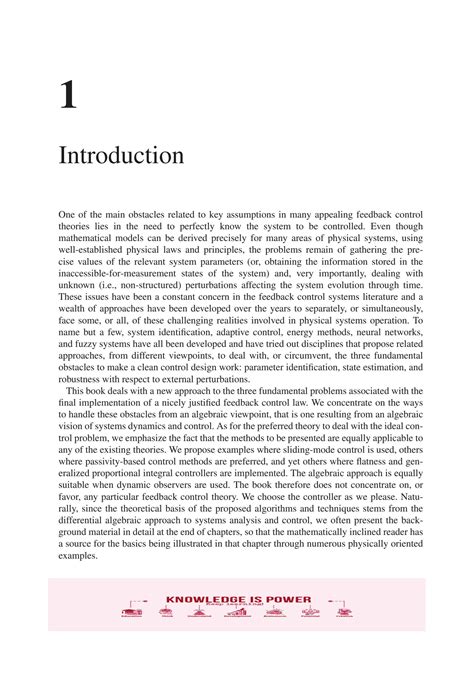 Solution Introduction Algebraic Identification And Estimation Methods