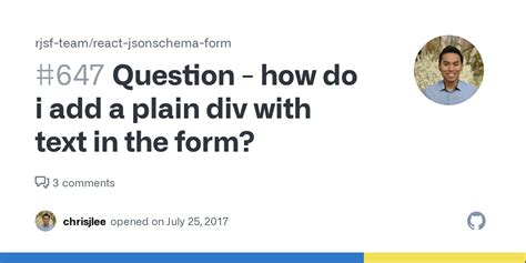 Question How Do I Add A Plain Div With Text In The Form Issue Rjsf Team React