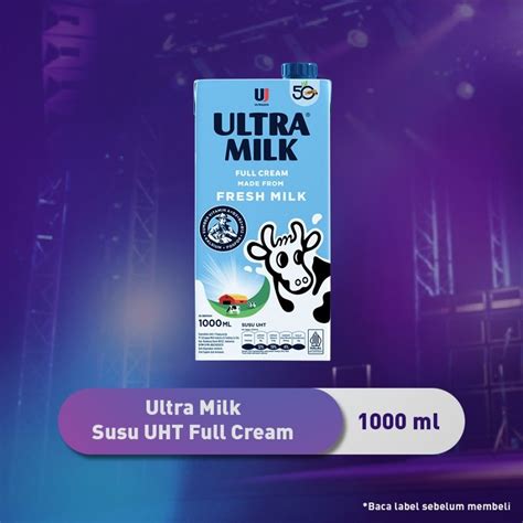 Jual Susu Ultra Milk Uht Full Cream 1000ml 1 Liter Shopee Indonesia