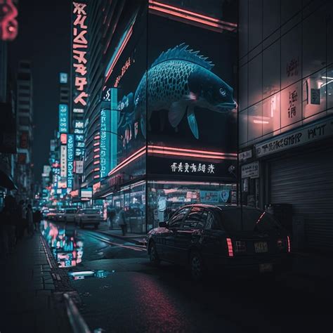 Premium Ai Image There Is A Car Driving Down The Street In The City