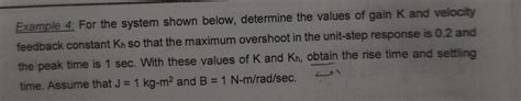 Example For The System Shown Below Determine The Chegg