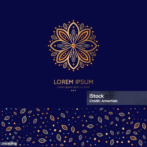 꽃 엠블럼 보석 미용 및 패션 산업에 사용할 수 있습니다 로고 모노그램 초대장 전단지 메뉴 배경 또는 원하는 아이디어에 적합합니다 아라빅 양식에 대한 스톡 벡터 아트 및