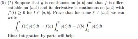 Solved ∗ Suppose That G Is Continuous On Ab And That F